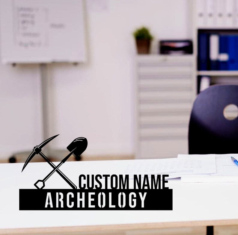 Handmadetneonsign Archeology Metal Nameplate, Archeology Desk Nameplate ...