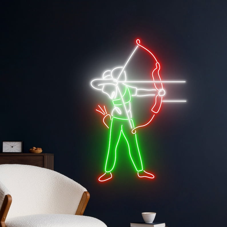Handmadetneonsign Archery Neon Sign, Archery Led Sign, Archery Player ...