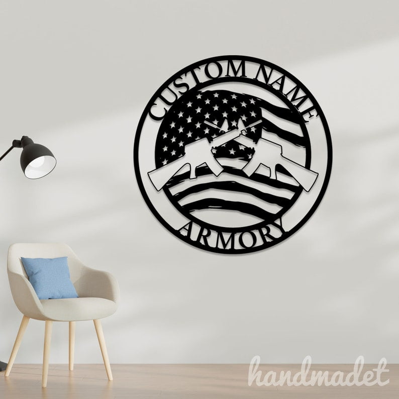 Handmadetneonsign Armory Metal Wall Art Light, Armory Metal Sign Wall ...