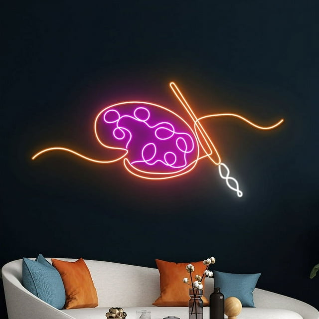 Handmadetneonsign Art Gallery Led Sign, Palette Neon Light, Paintbrush ...