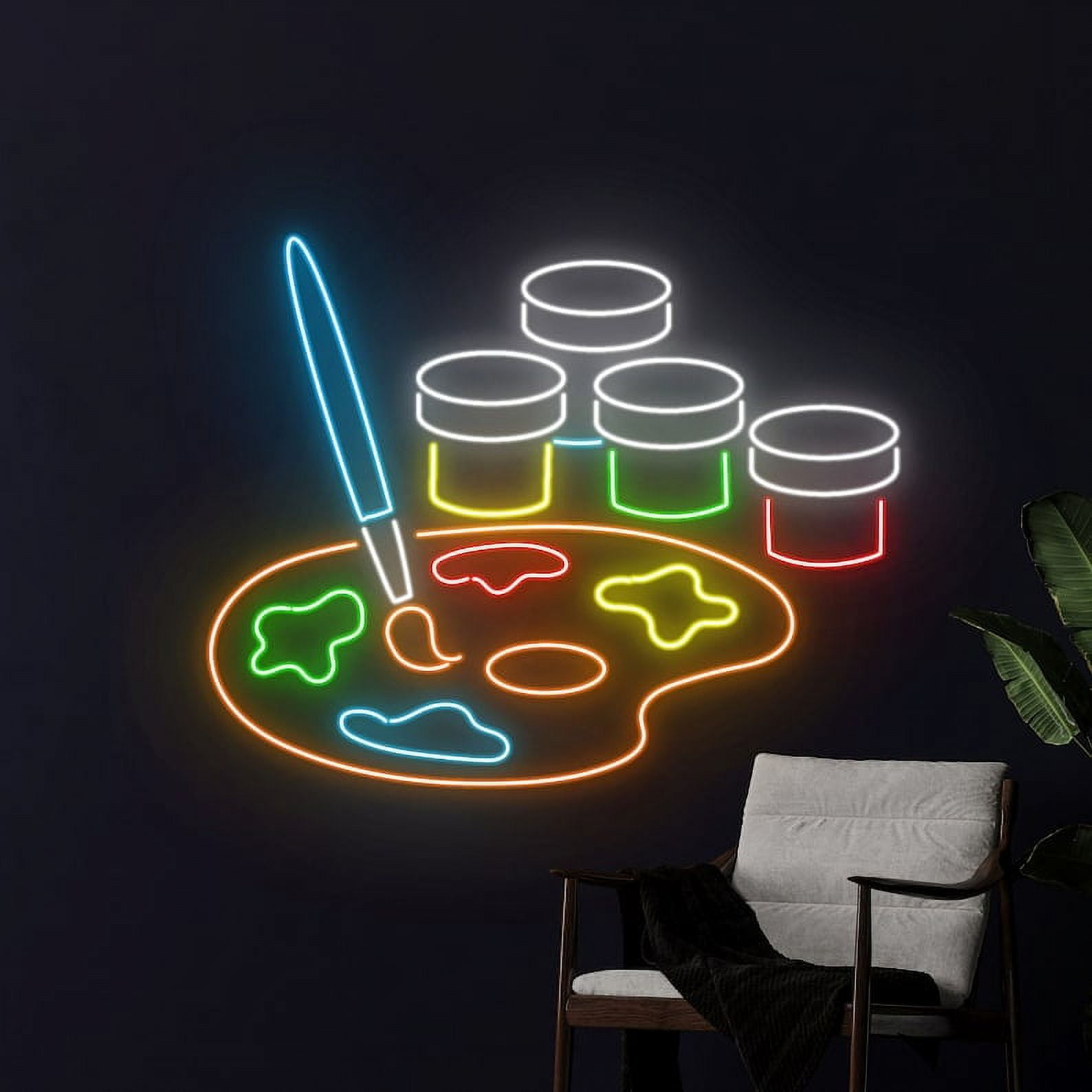 Handmadetneonsign Art Gallery Led Sign, Palette Neon Light, Paintbrush ...