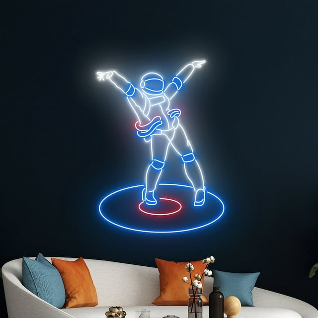 Handmadetneonsign Astronaut Disc Led Sign, Astronaut Neon Light, Disc ...