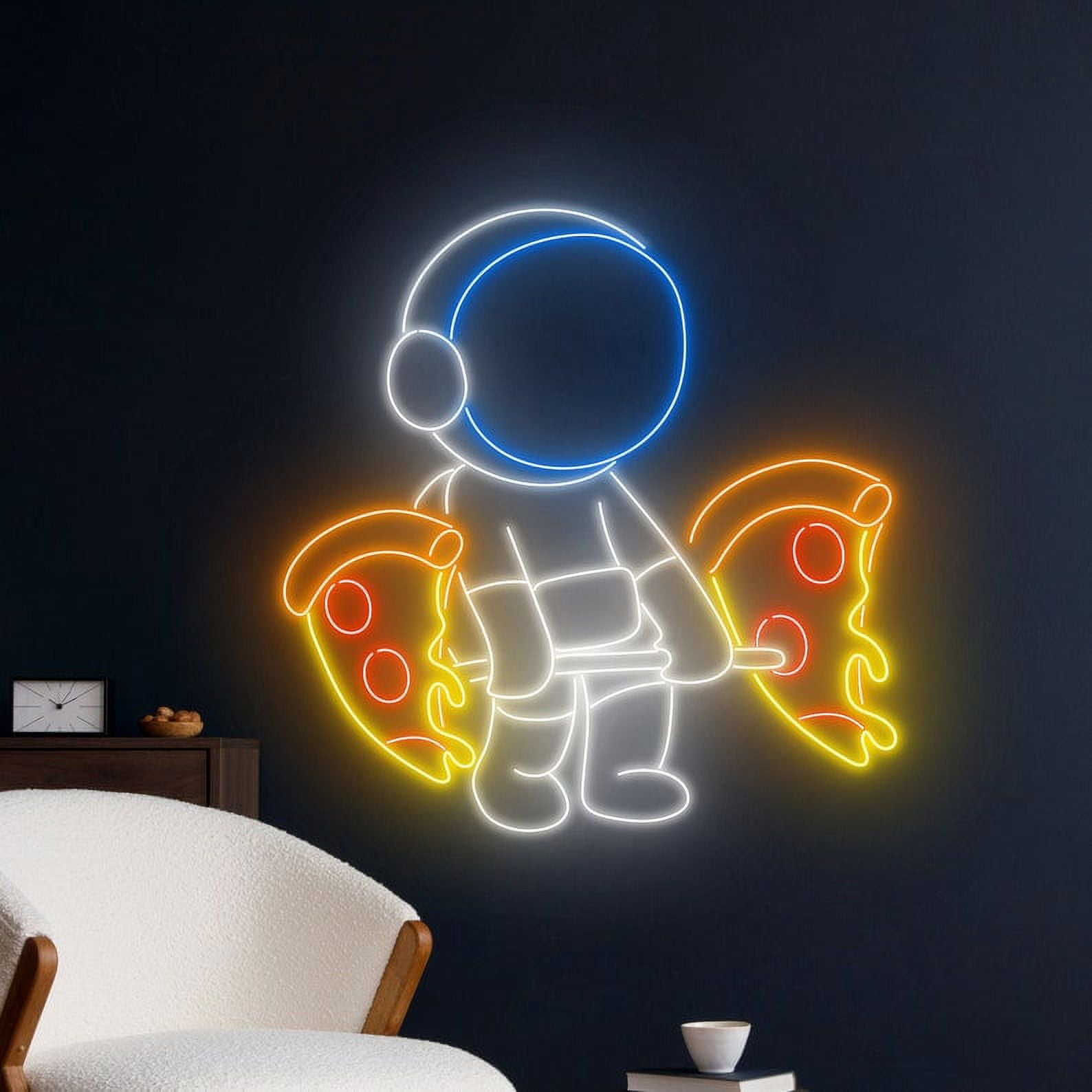 Handmadetneonsign Astronaut Lifting Pizza Neon Sign, Astronaut Pizza ...