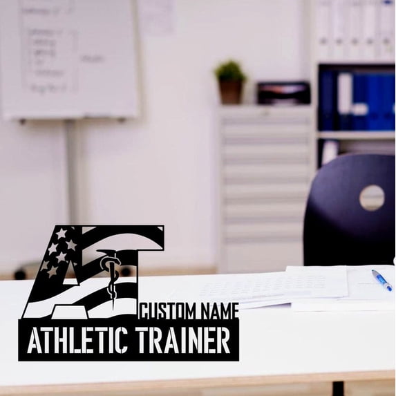 Handmadetneonsign Athletic Trainer Metal Nameplate, Athletic Nameplate ...