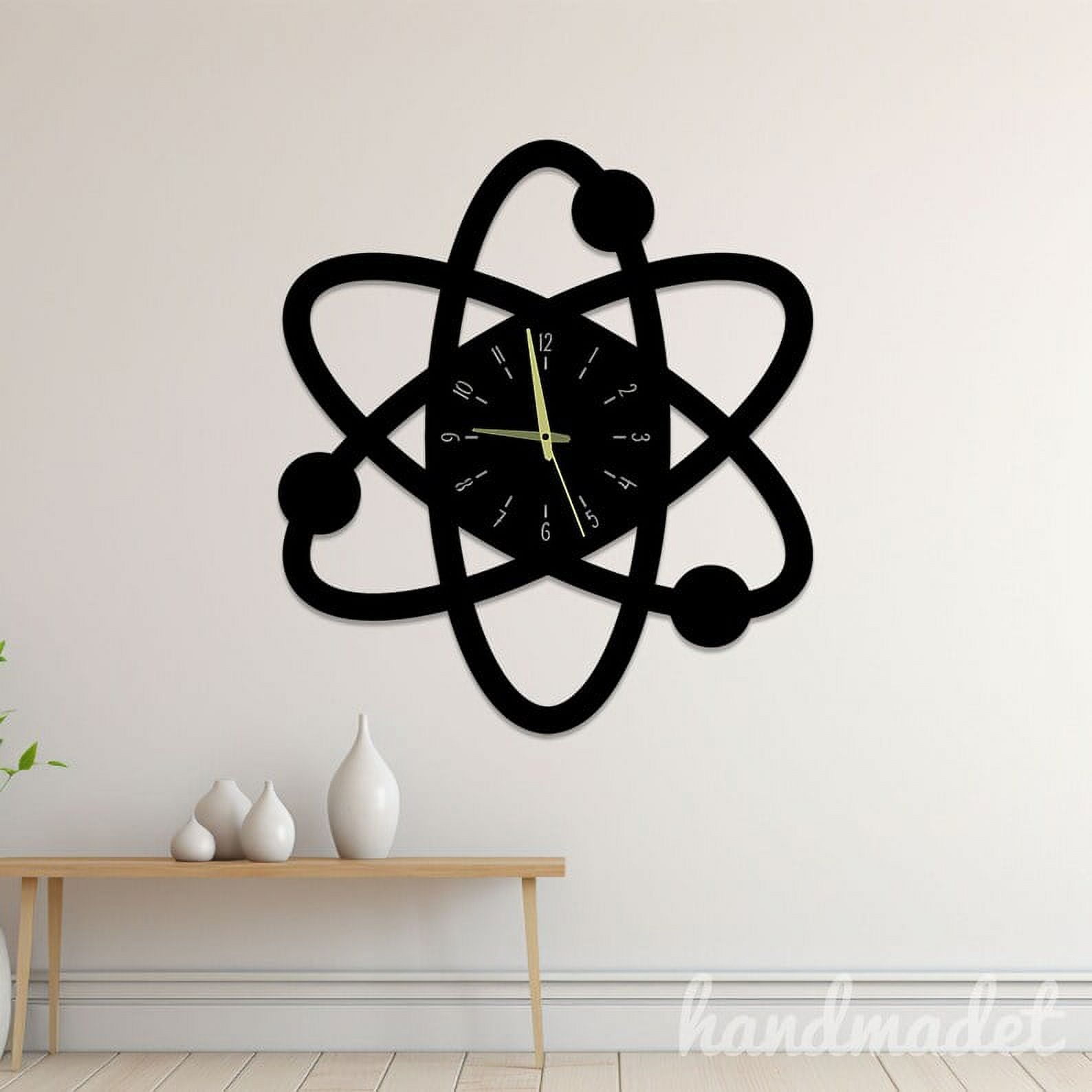 Handmadetneonsign Atom Wall Clock Unique, Year Date Round Wall Clock ...