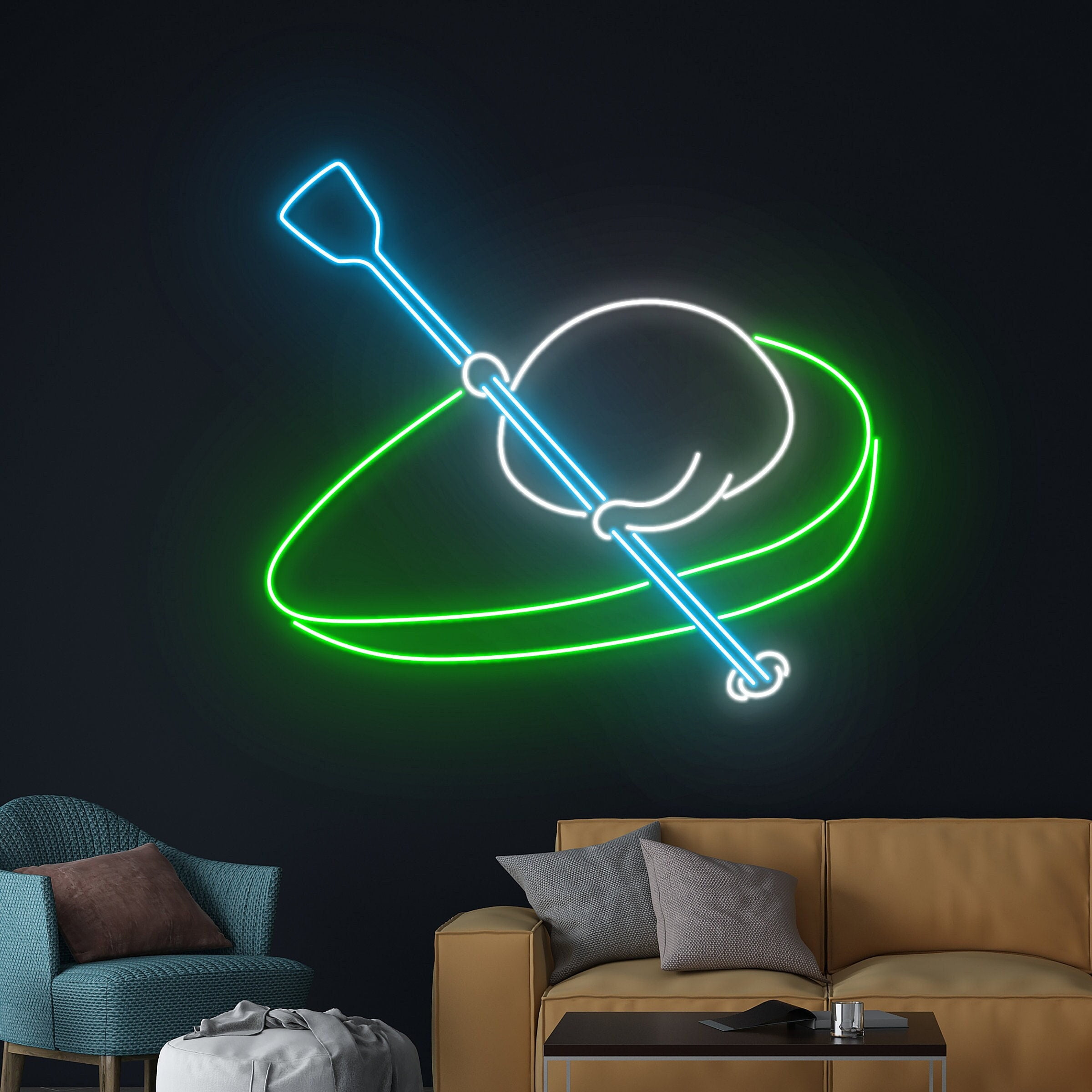 Handmadetneonsign Avocado Kayak Neon Sign, Kayak Avocado LED Sign ...