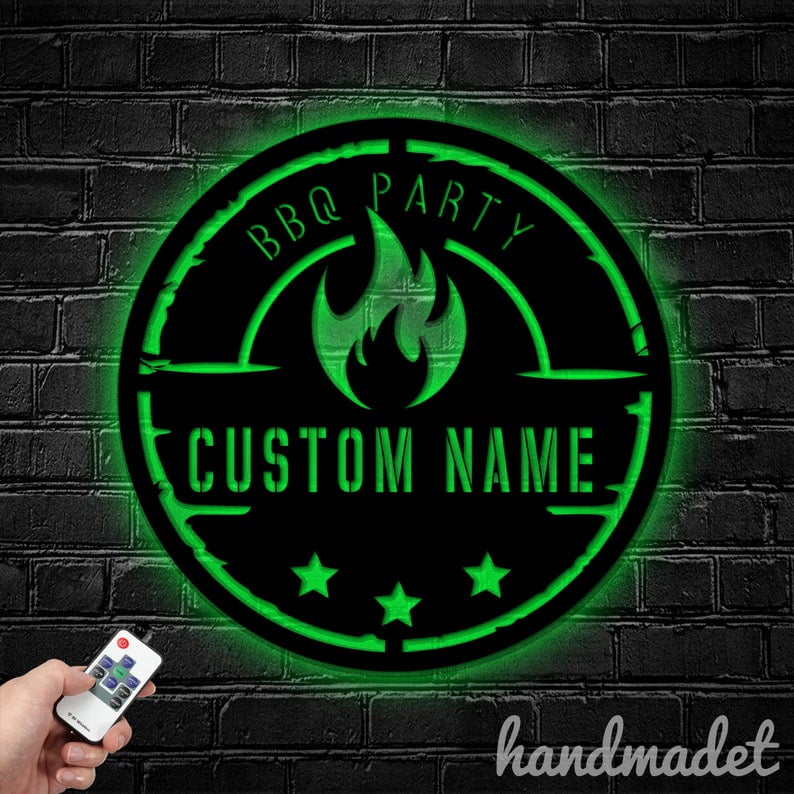Handmadetneonsign BBQ Metal Wall Art Light, BBQ Barbecue Restaurant ...