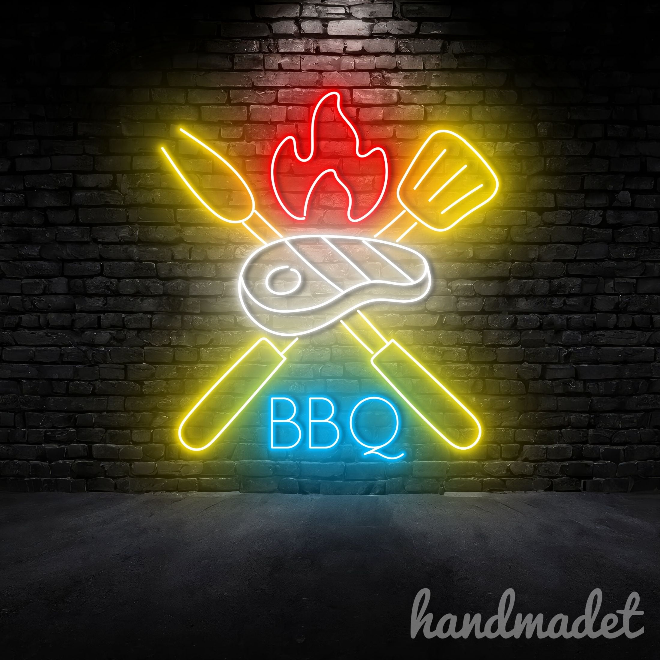 Handmadetneonsign BBQ Neon Sign, BBQ Neon Light Wall Art Decor ...