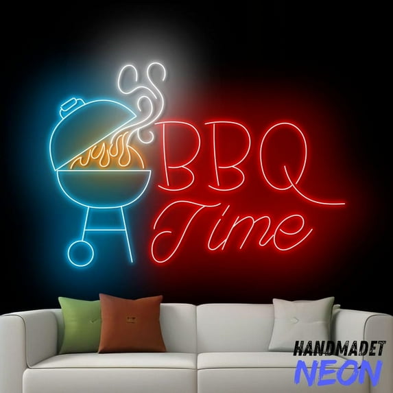 Handmadetneonsign BBQ Time Neon Sign, Barbecue Led Sign, Grill Meat ...