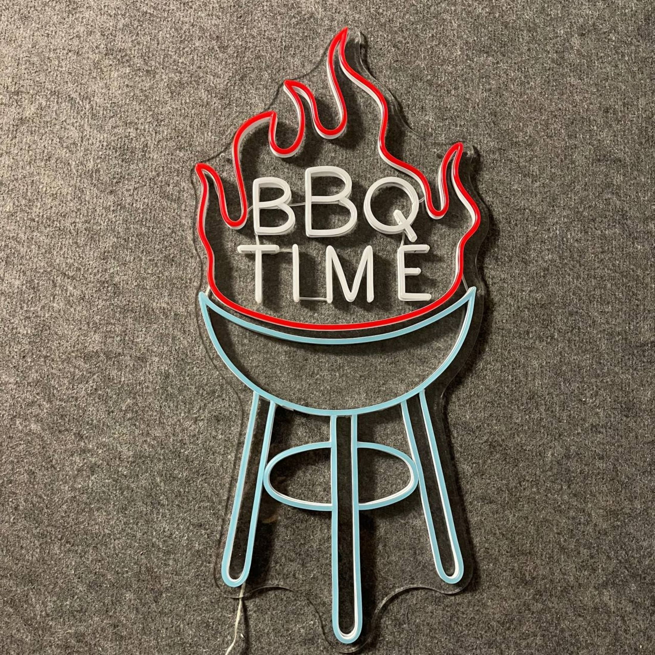 Handmadetneonsign BBQ Time Neon Sign, Barbecue Open Wall Art Decor ...