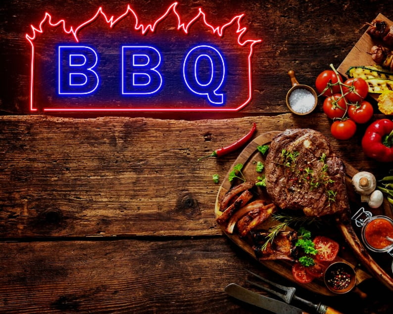 Handmadetneonsign BBQ party Neon Sign, Grilled party Neon Sign, Custom ...