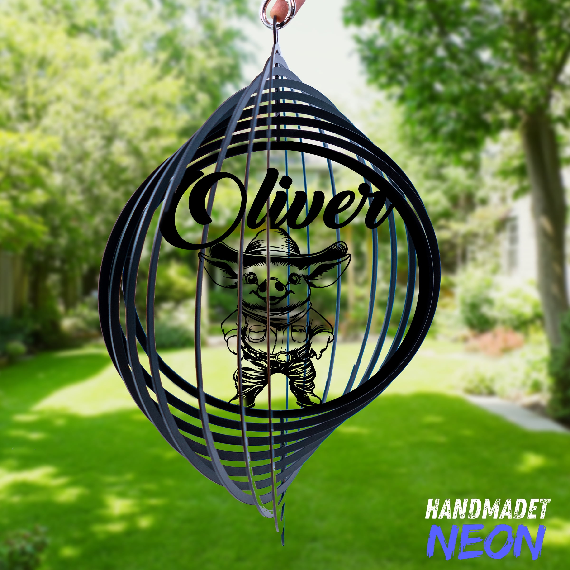 Handmadetneonsign Baby Pig Wind Spinner, Farmhouse Garden Sculpture ...