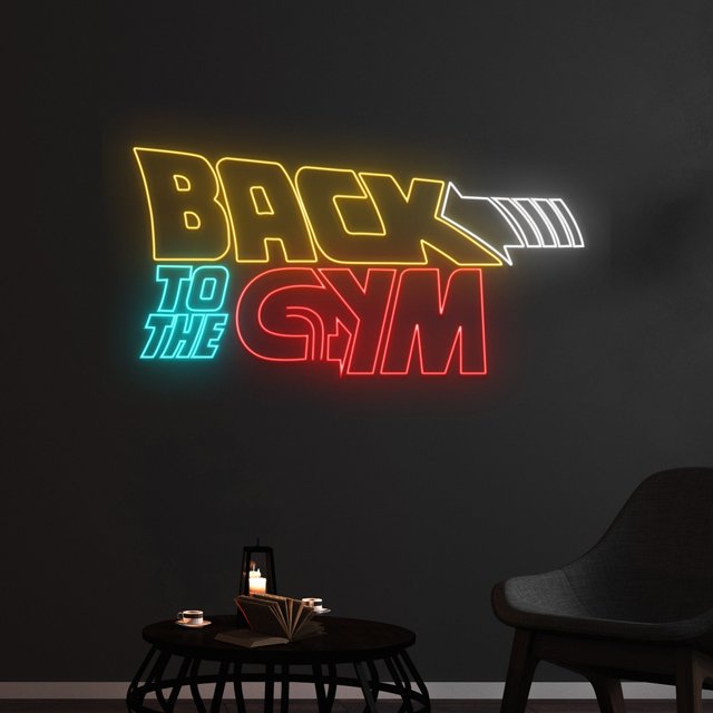 Handmadetneonsign Back To The Gym Neon Sign, Gym Neon Light, Gym Studio ...
