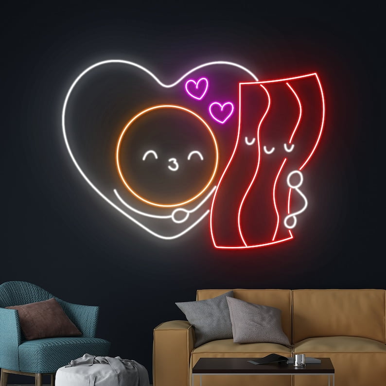 Handmadetneonsign Bacon Egg Neon Sign, Bacon Egg Led Sign, Bacon Egg ...