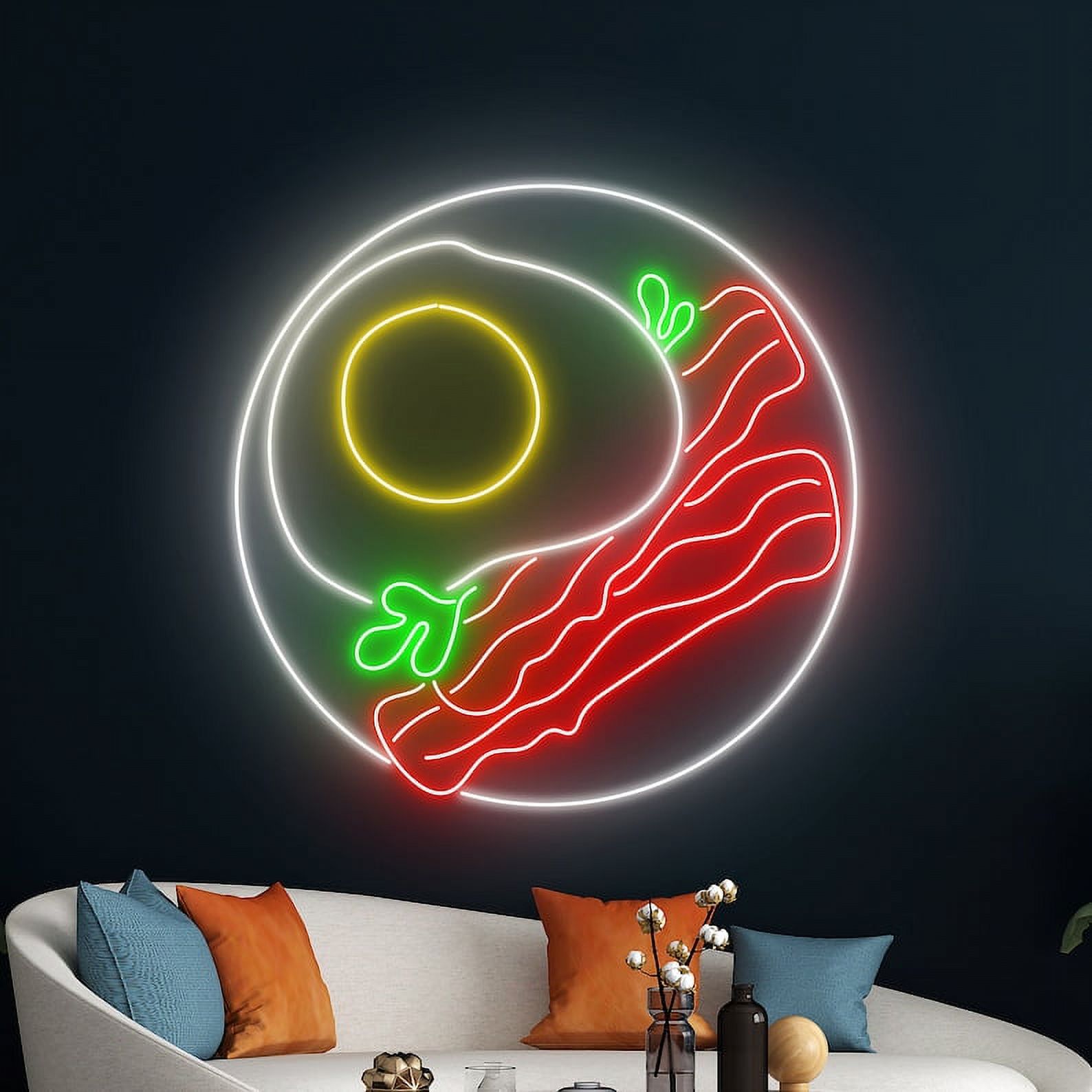 Handmadetneonsign Bacon Egg Neon Sign, Bacon Egg Led Sign, Bacon Egg ...