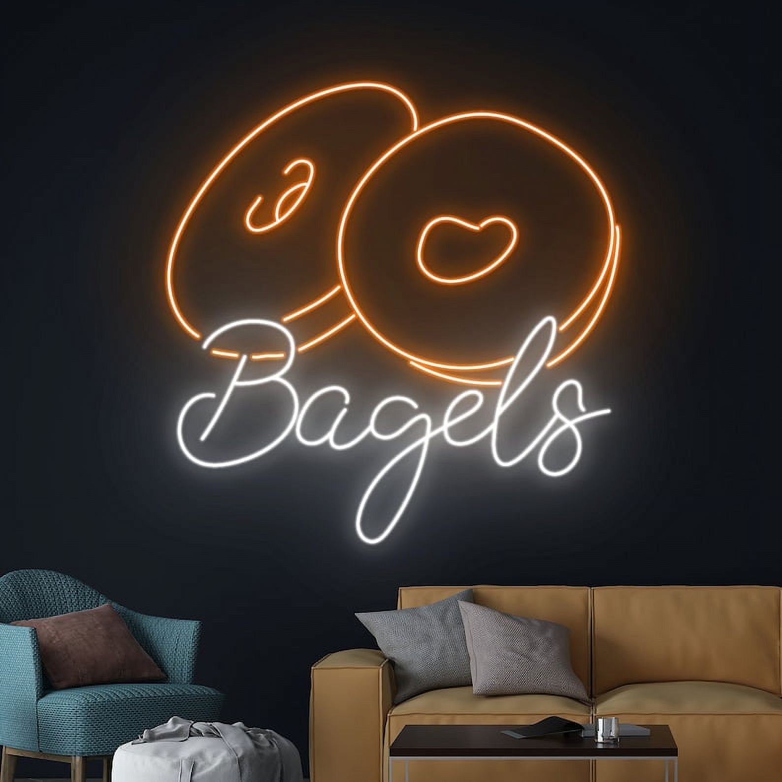 Handmadetneonsign Bagels Neon Light, Bagel Neon Sign, Bagel Led Light ...
