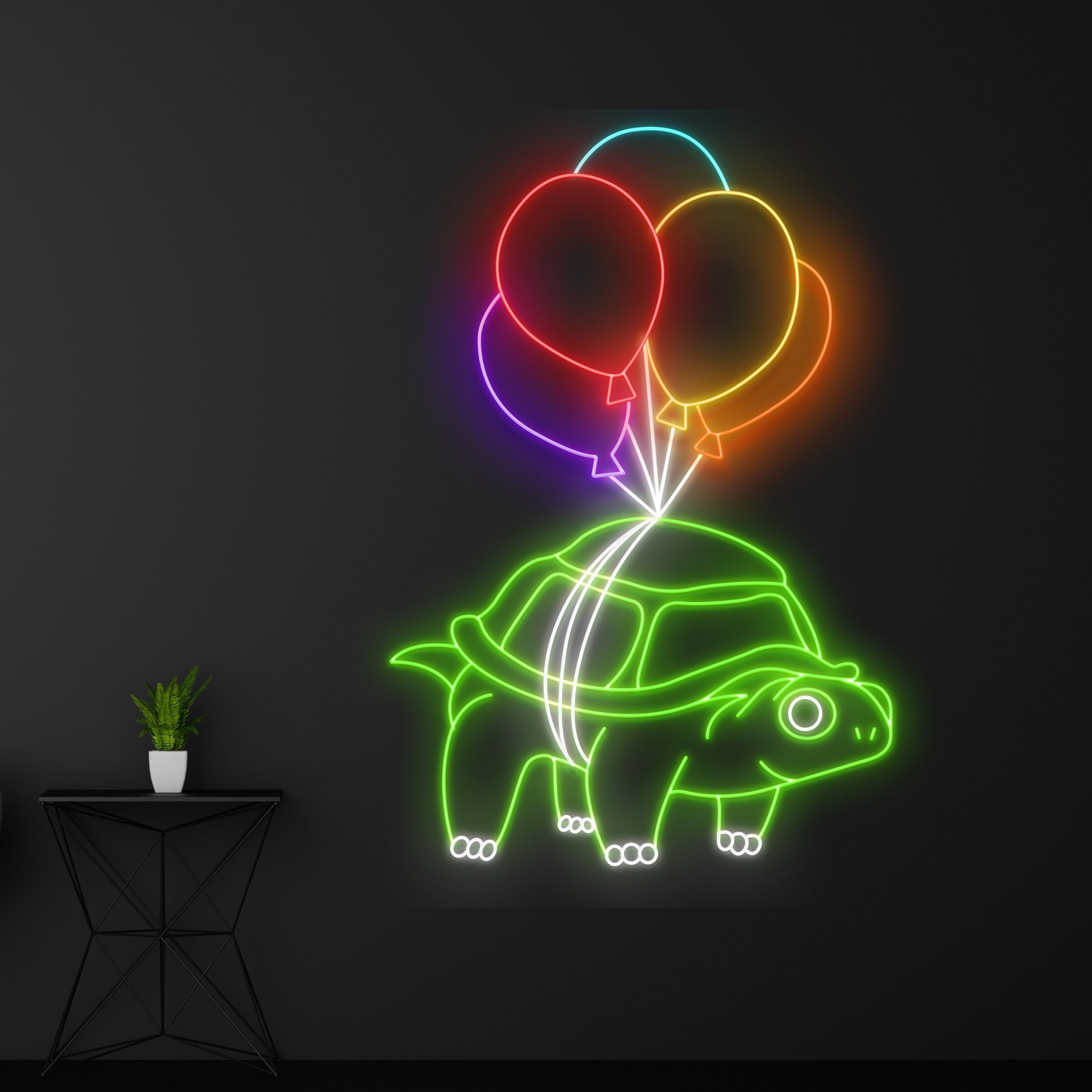 Handmadetneonsign Balloon Turtle Neon Sign, Turtle Balloon Led Sign ...