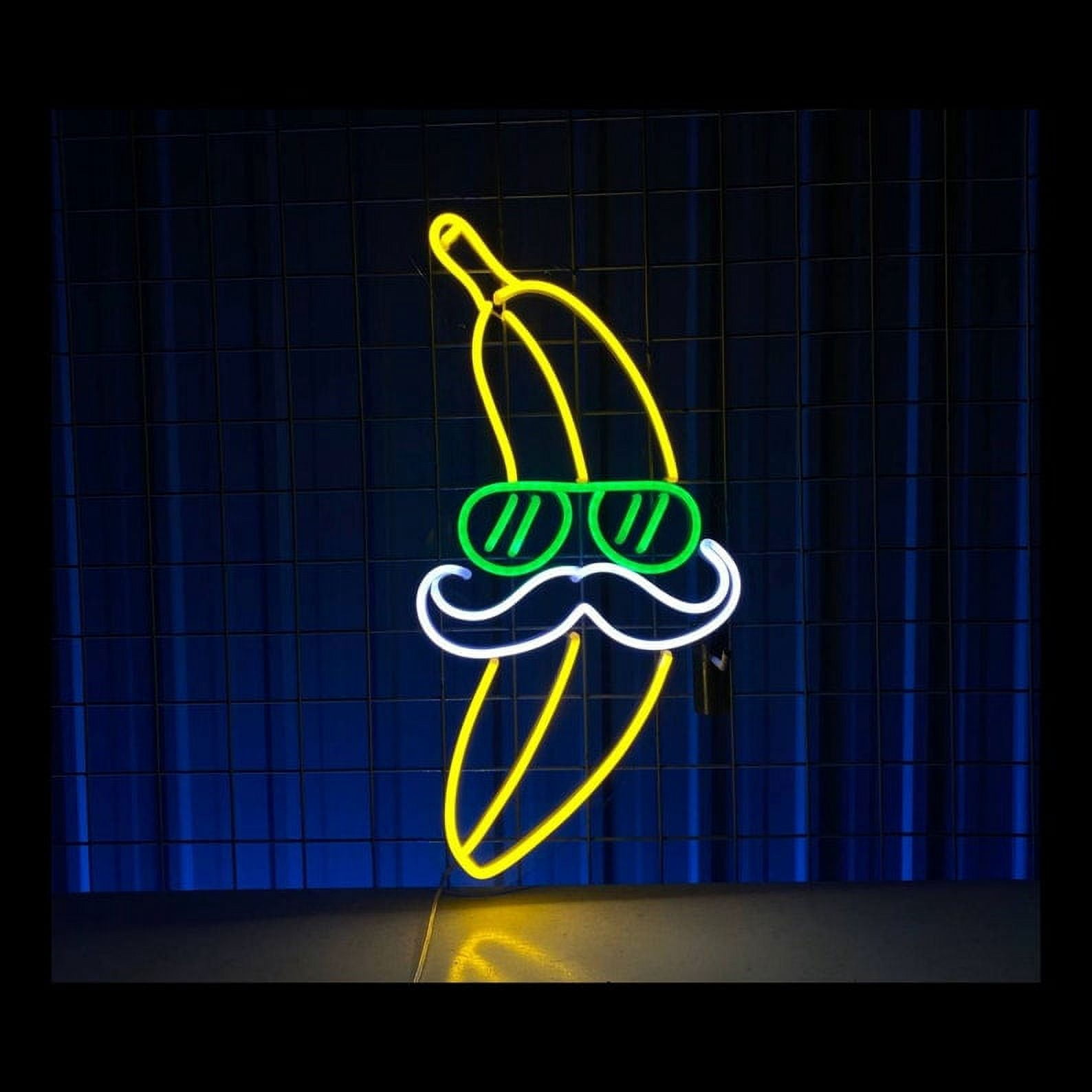 Handmadetneonsign Banana Sunglasses Neon Sign, Banana Fruit Store Wall ...