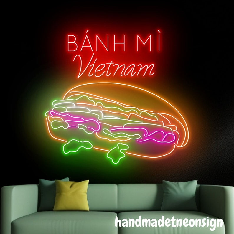 Handmadetneonsign Banh Mi Neon Sign, Vietnam Food Store Led Light ...