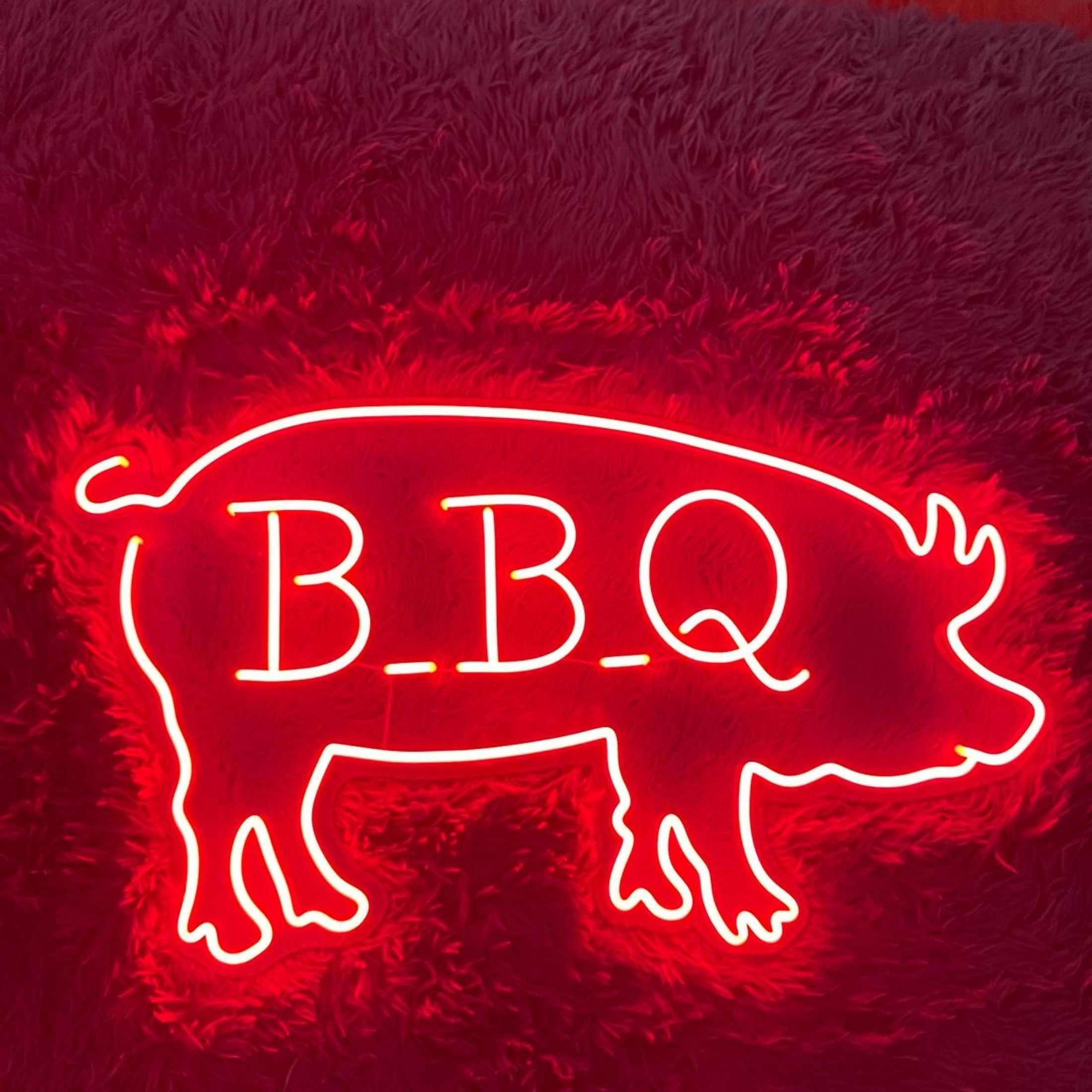 Handmadetneonsign Barbecue Neon Sign, Barbecue Food Store Sign Wall Art ...