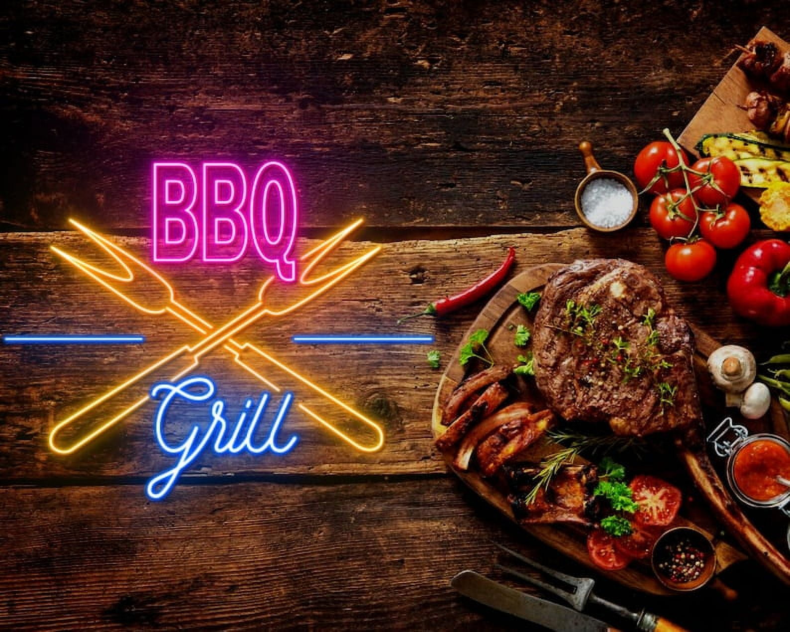 Handmadetneonsign Barbecue party Neon Sign, BBQ party Neon Sign, Custom ...