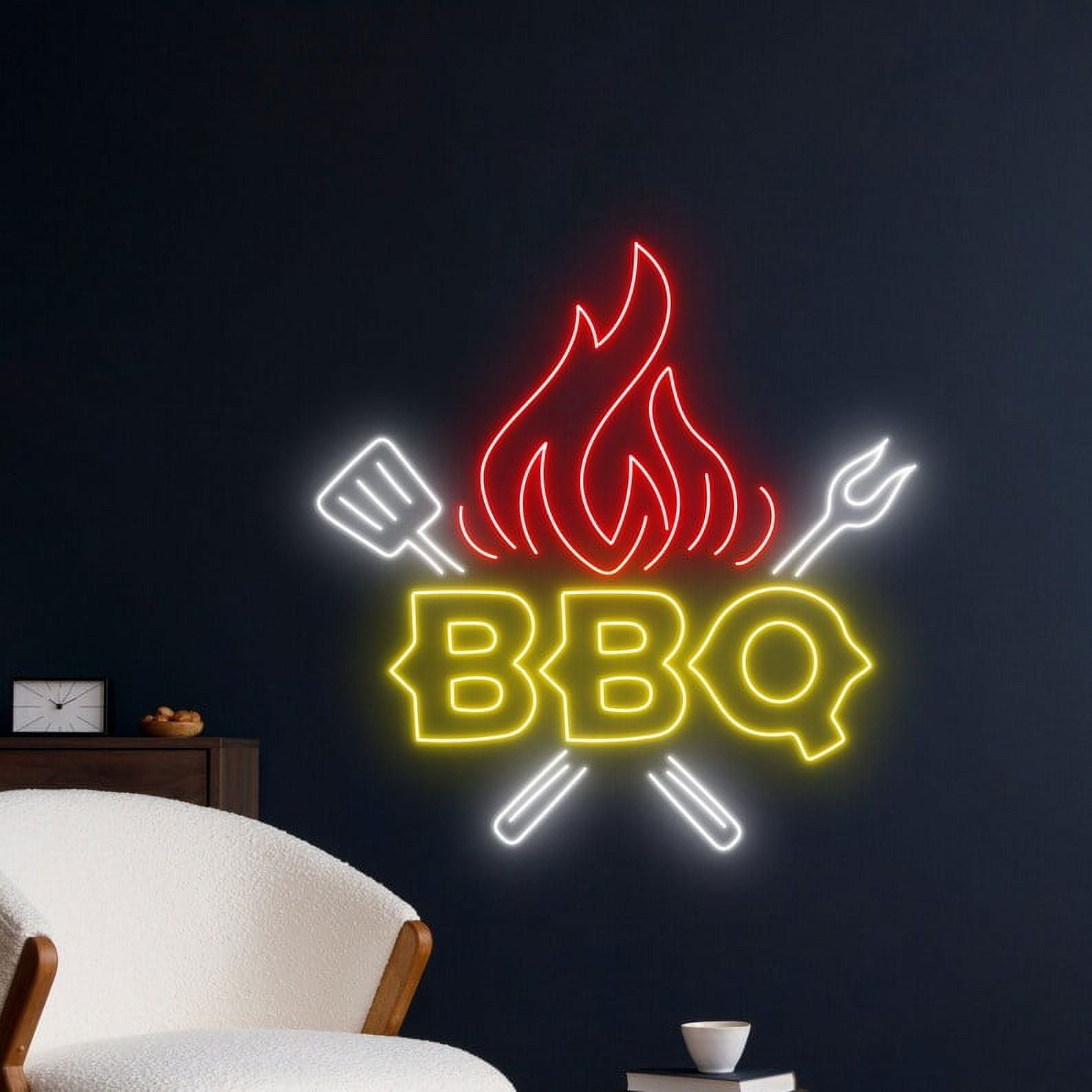 Handmadetneonsign Barbeque Neon Sign, BBQ Time Neon Led Light Art Decor ...