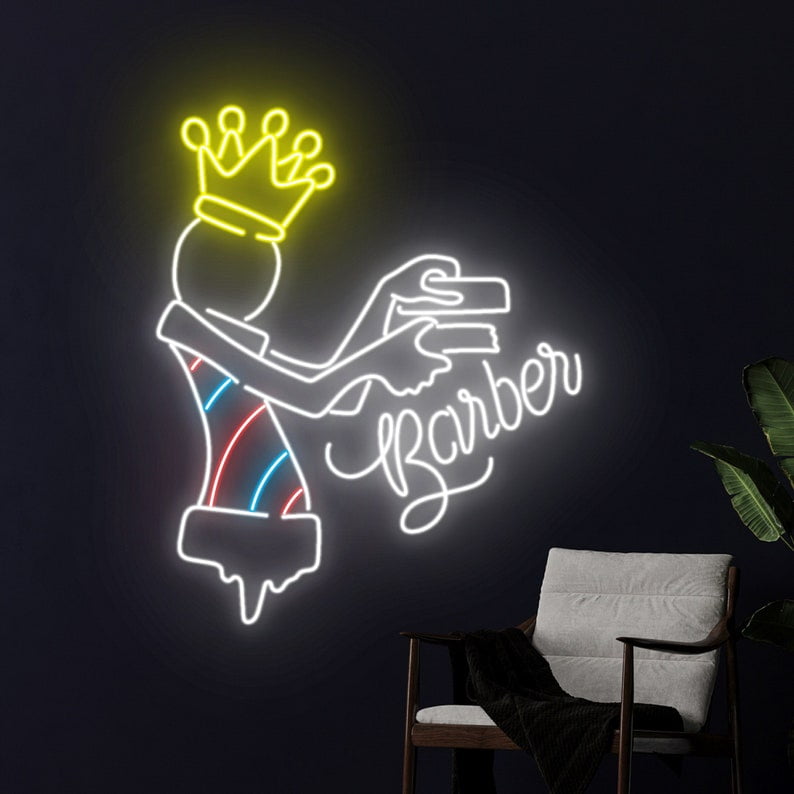 Handmadetneonsign Barber Led Sign, Barber Shop Neon Sign, Barber Pole ...