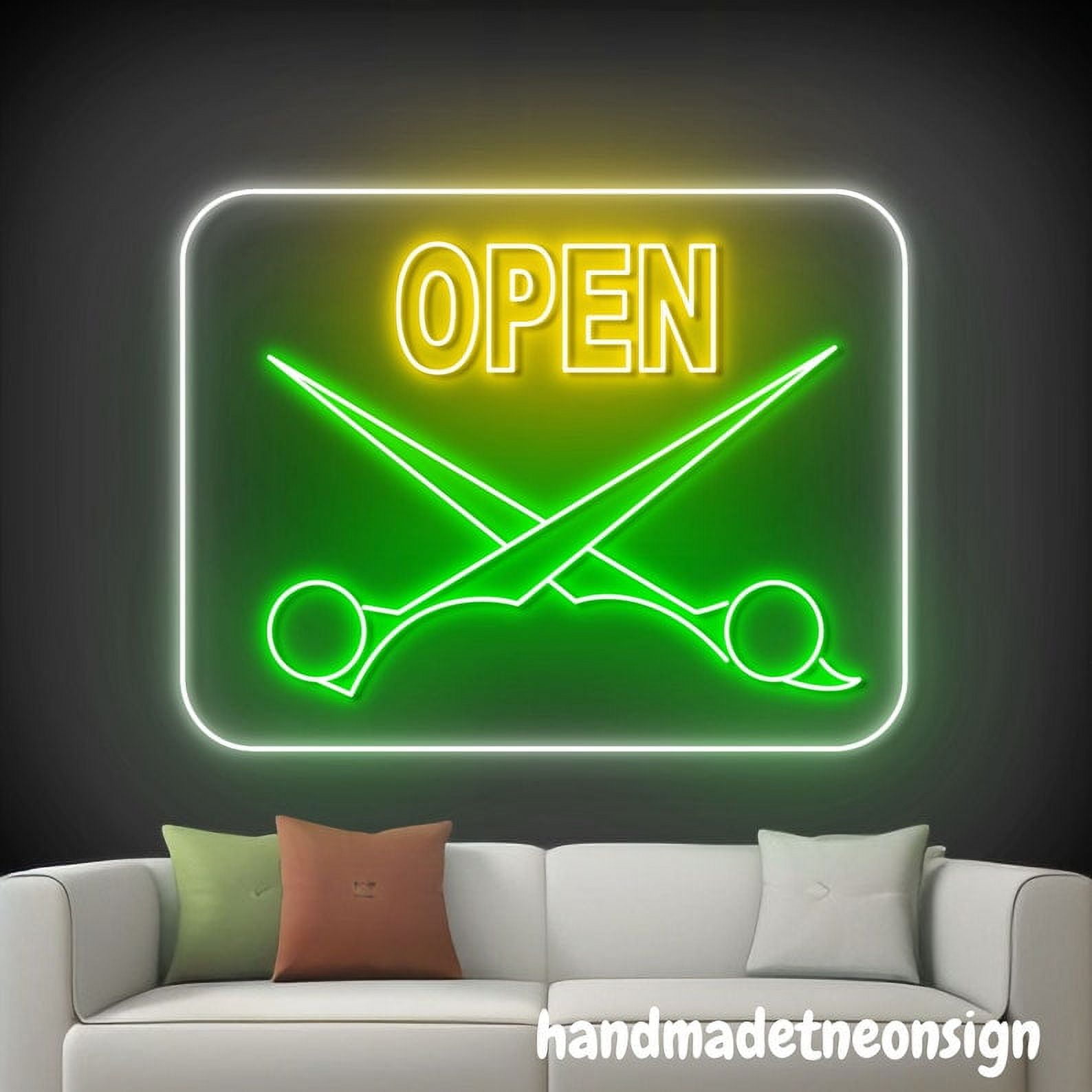 Handmadetneonsign Barber Open Neon Sign, Barber Shop Wall Art Decor ...