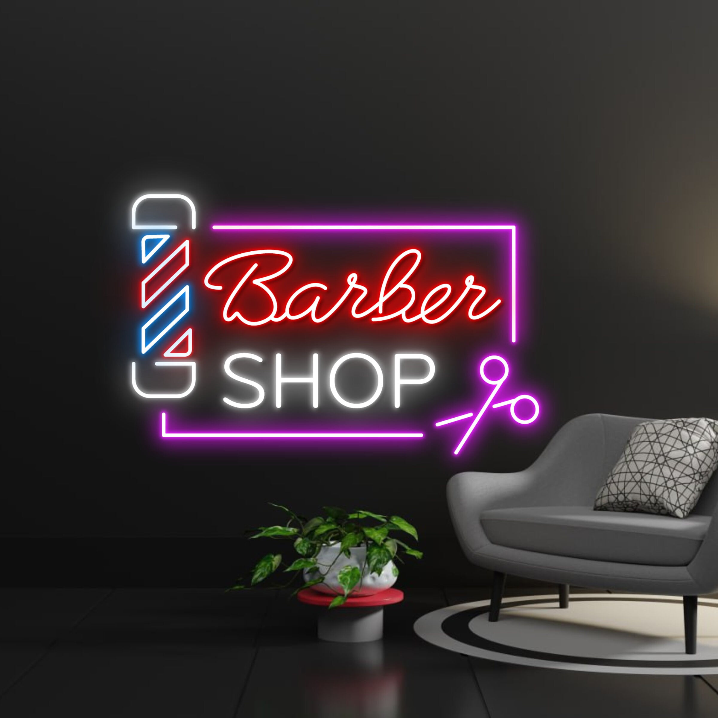 Handmadetneonsign Barber Shop Led Sign, Barber Shop Neon Sign, Wall ...