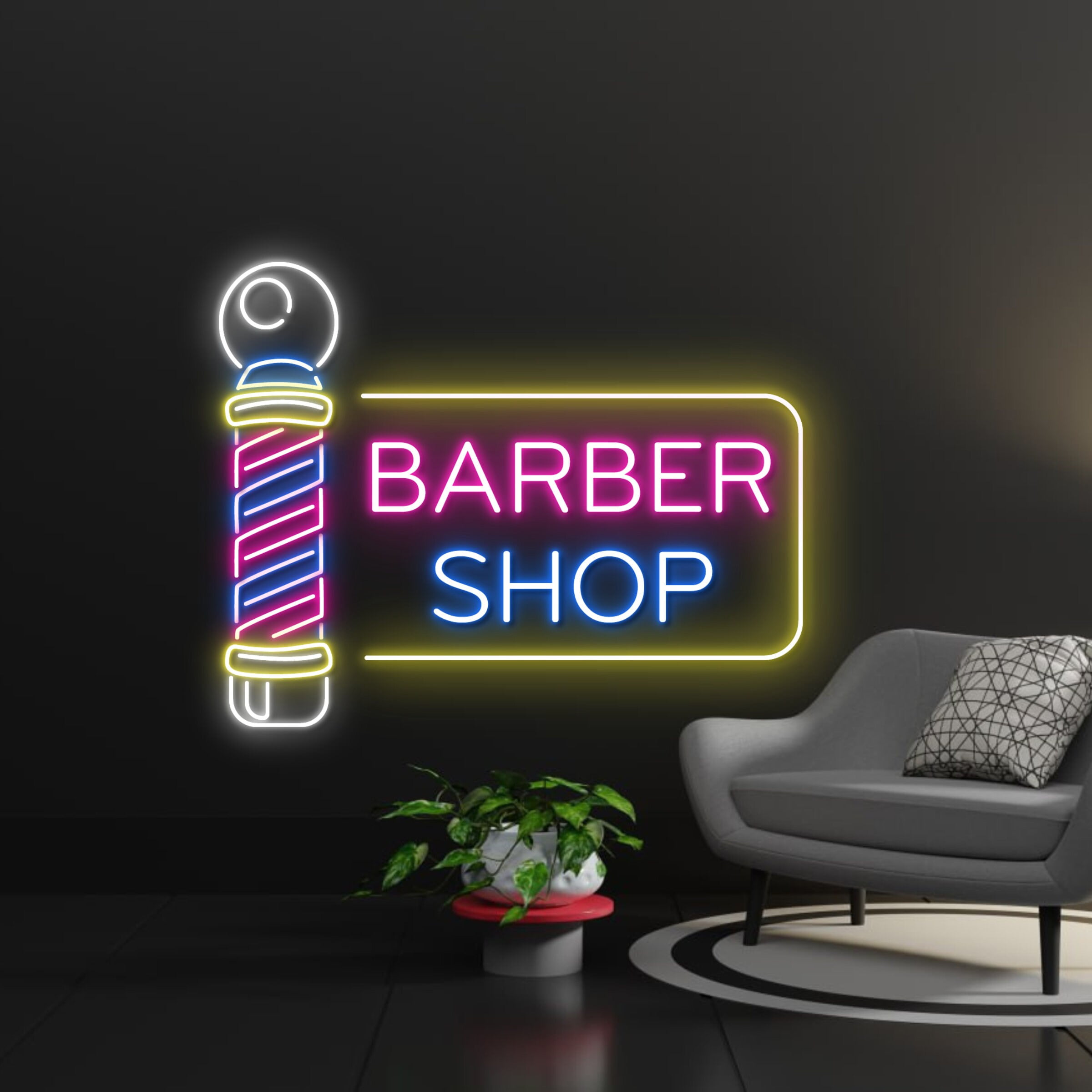 Handmadetneonsign Barber Shop Led Sign, Barber Shop Neon Sign, Wall ...