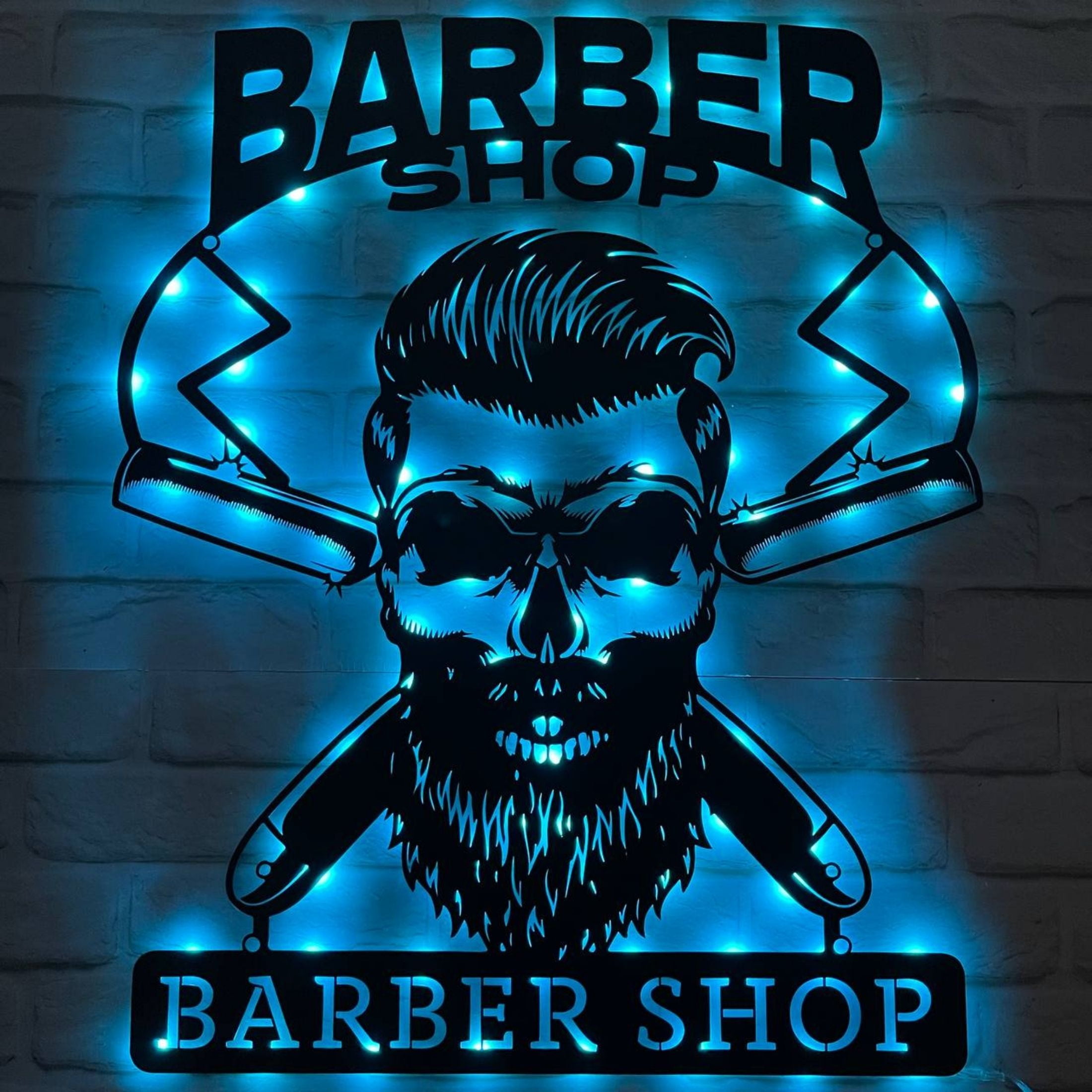 Handmadetneonsign Barber Store Metal Wall Art Light, Cut Hair Metal ...