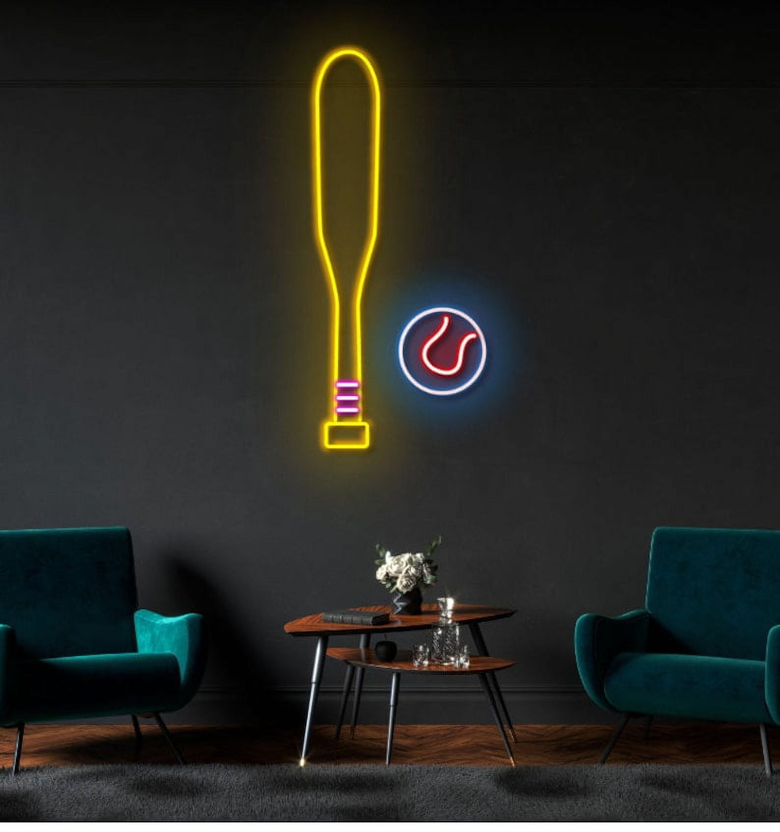 Handmadetneonsign Baseball bat neon sign, baseball bat led neon light ...