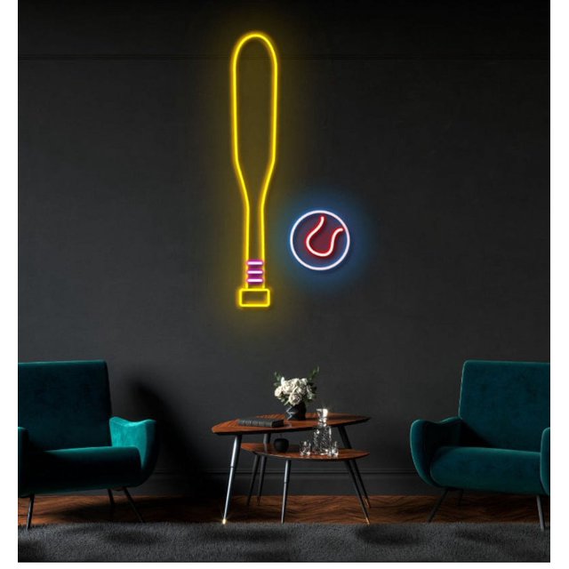 Handmadetneonsign Baseball bat neon sign, baseball bat led neon light ...