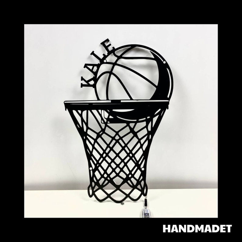Handmadetneonsign Basketball Basket Metal Wall Art Light, Basketball ...