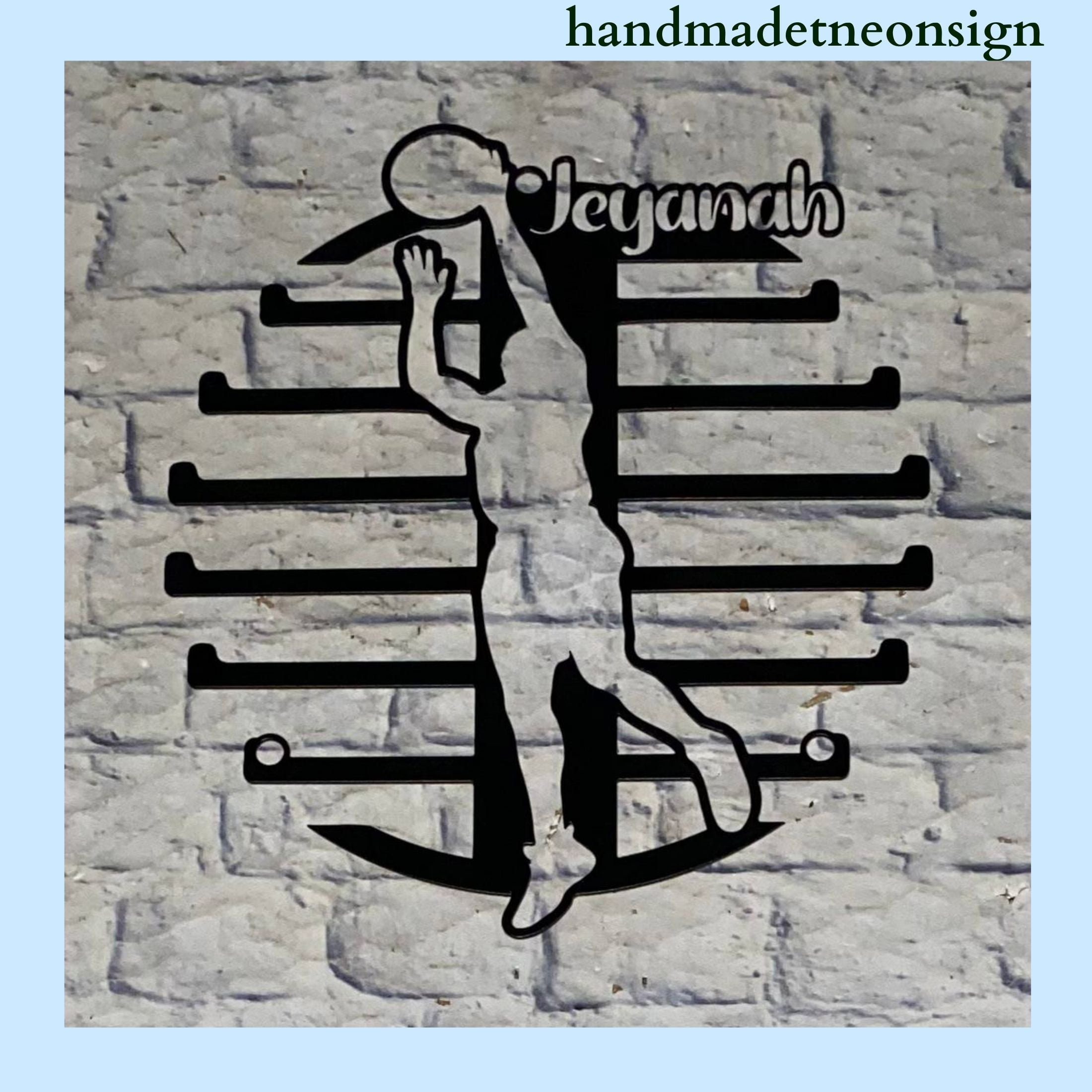 Handmadetneonsign Basketball Medal Hanger, Basketball Player Metal ...
