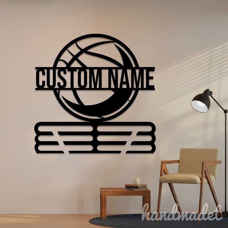 Handmadetneonsign Basketball Medal Hanger Metal Wall Art Light ...