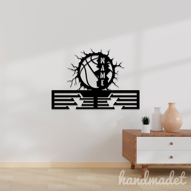 Handmadetneonsign Basketball Metal Hanger Metal Wall Art Light ...