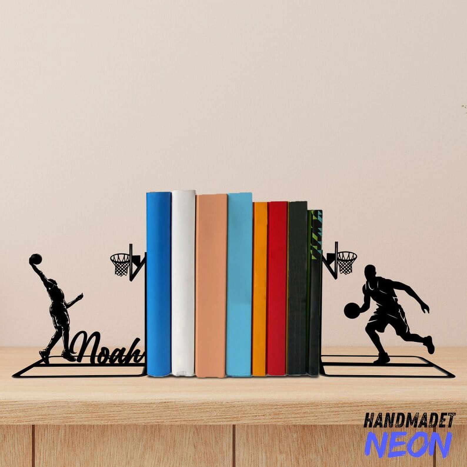 Handmadetneonsign Basketball Metal Bookends, Sport Player Name Bookend ...