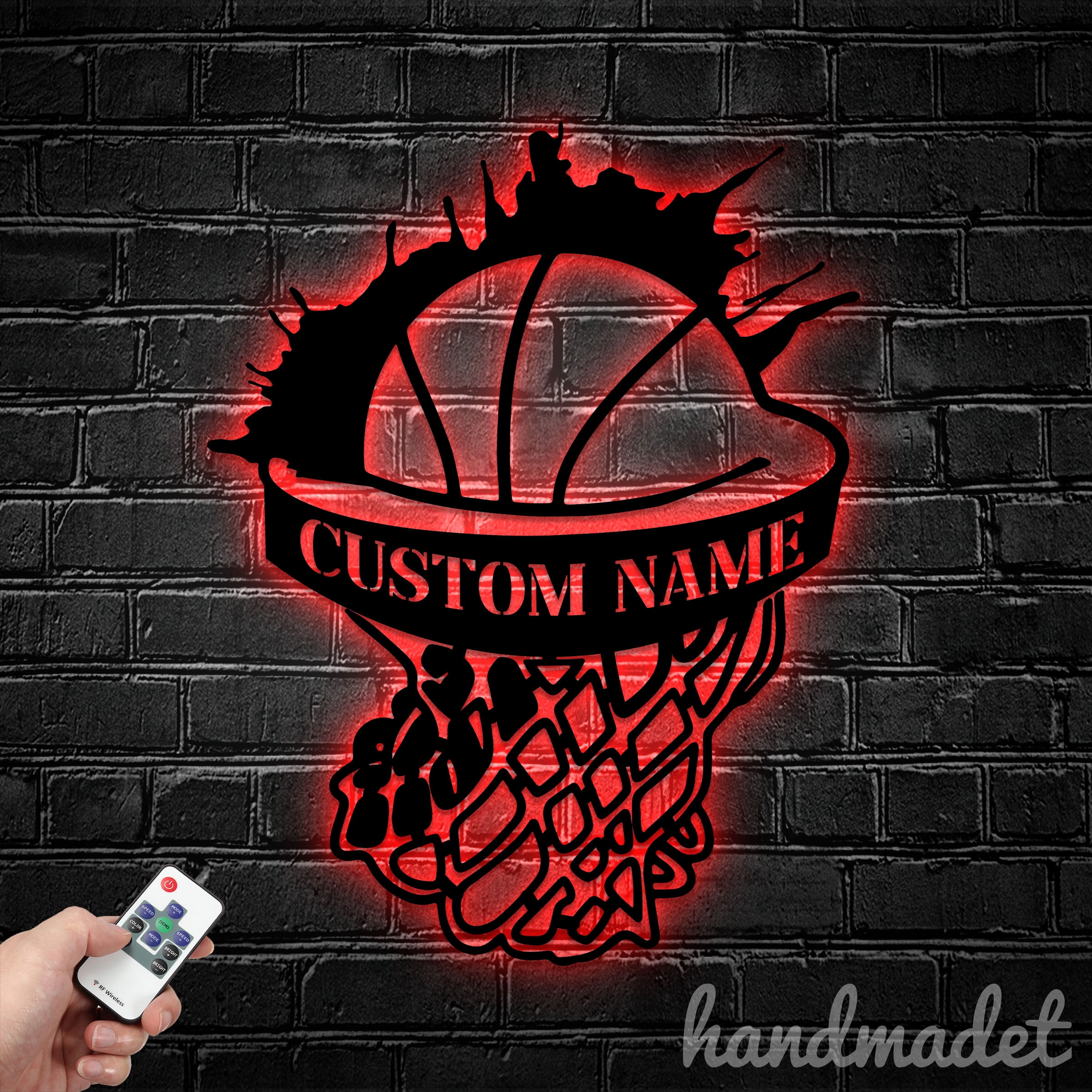 Handmadetneonsign Basketball Metal Wall Art Light, Basketball Sport ...
