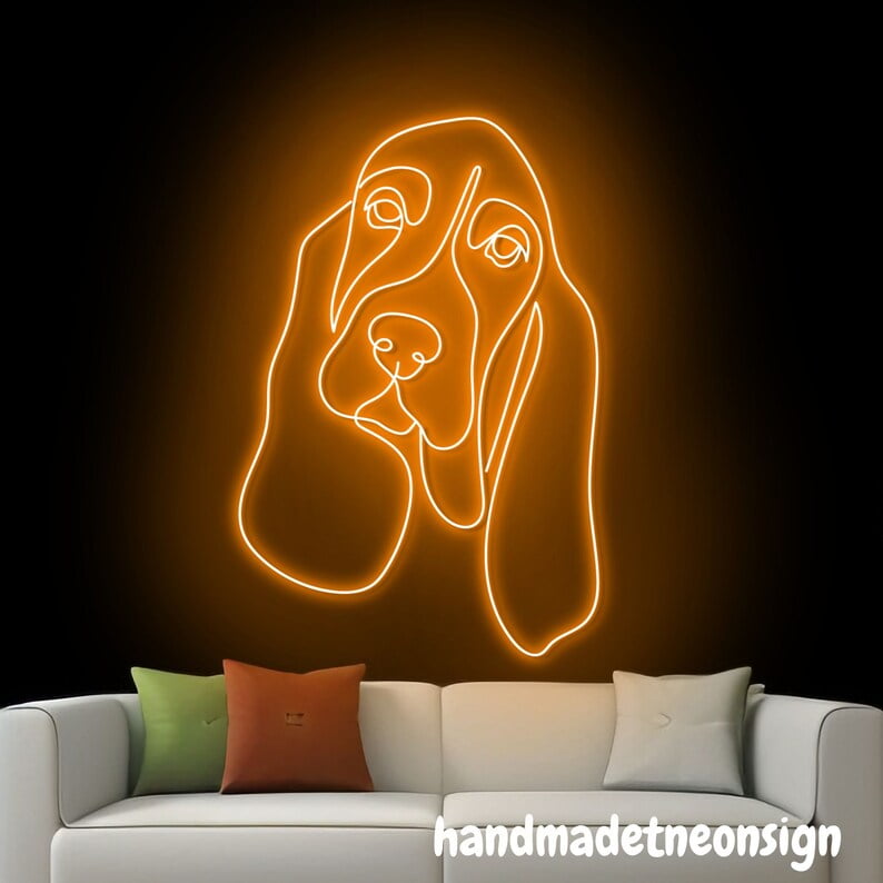 Handmadetneonsign Basset Hound Neon Sign, Basset Hound Led Light, Dog ...