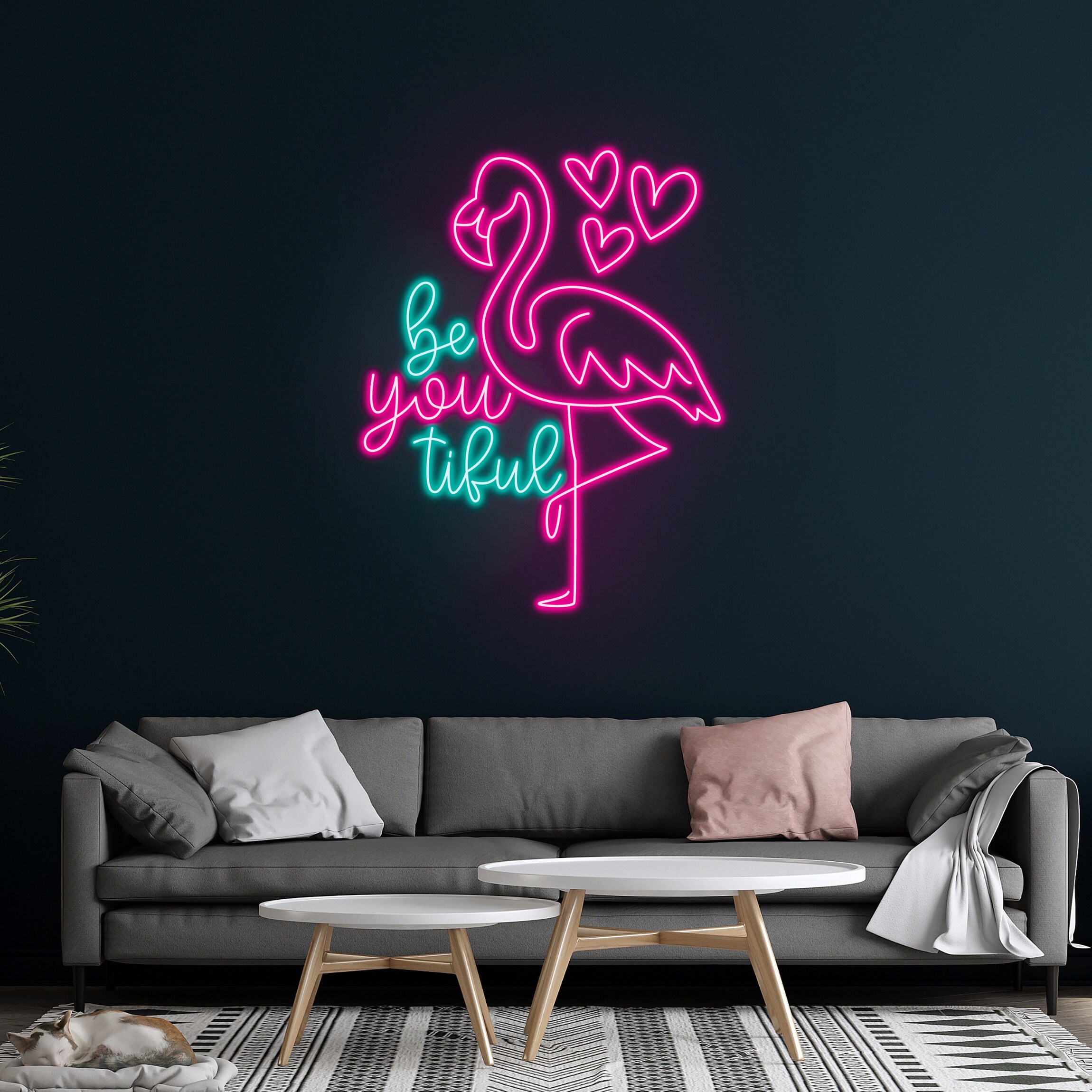 Handmadetneonsign Be You Tiful Flamingo Neon Sign, Be You Tiful Led ...