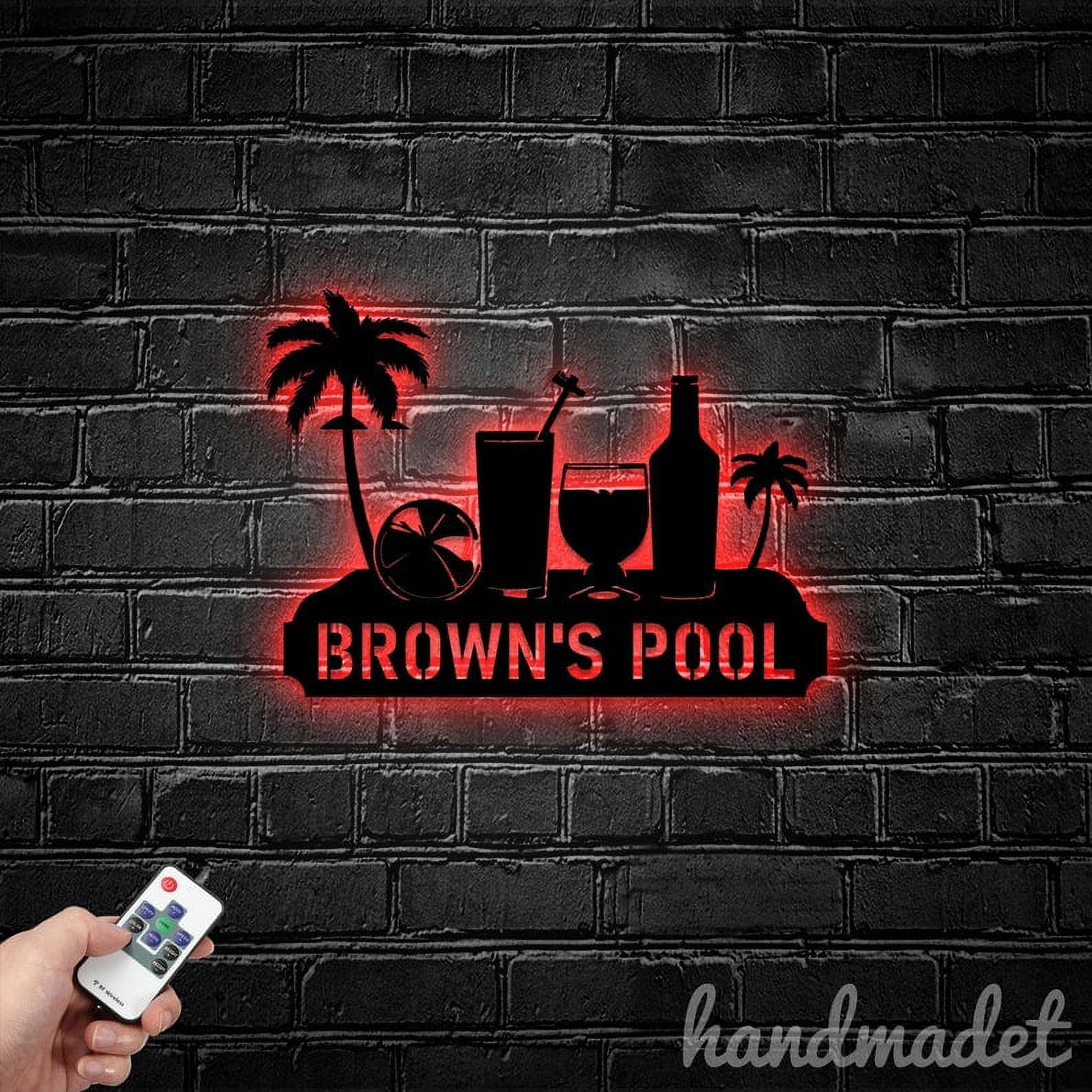 Handmadetneonsign Beach Bar Metal Wall Art Light, Beach Alcohol Metal ...