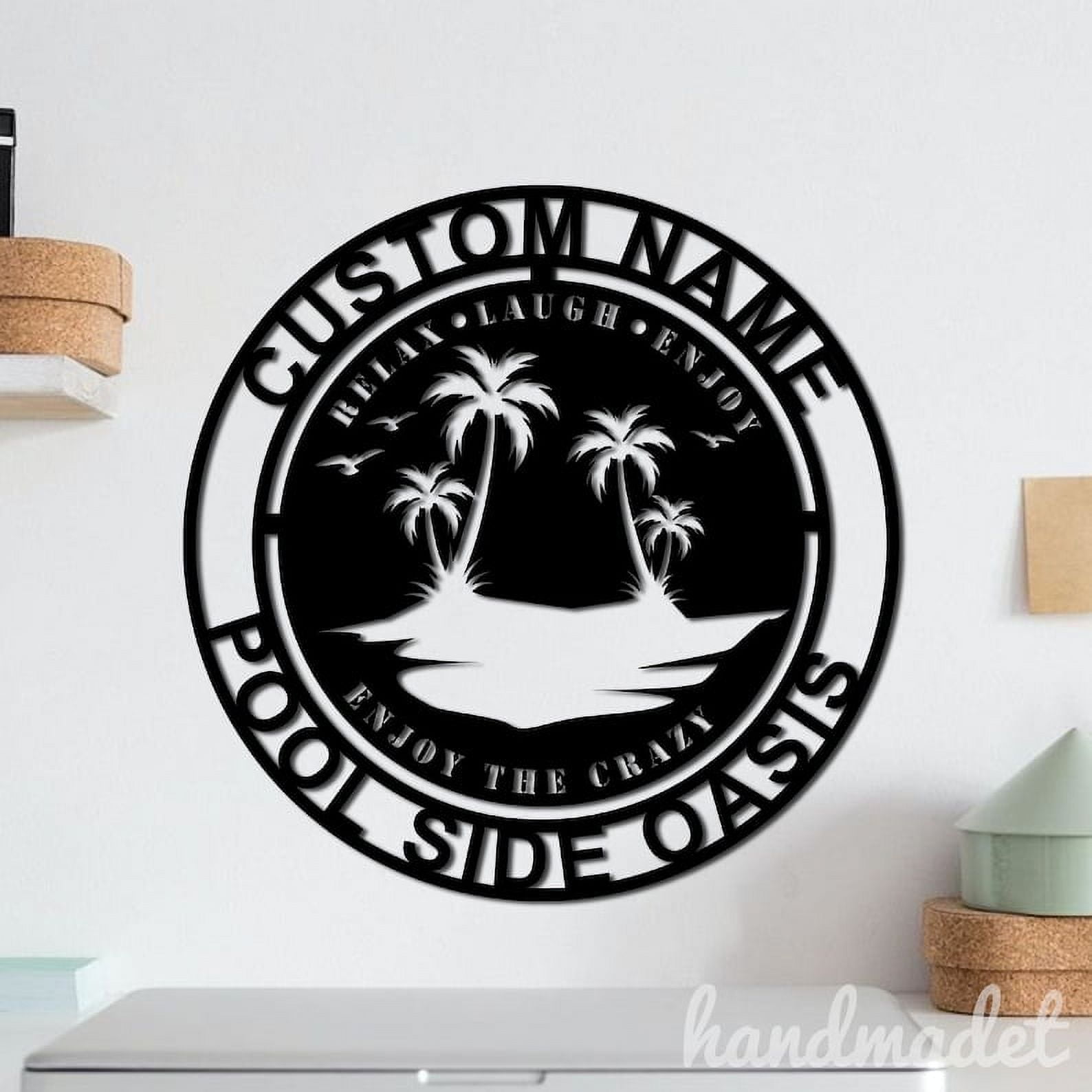 Handmadetneonsign Beach Metal Wall Art Light, Tropical Island Metal ...