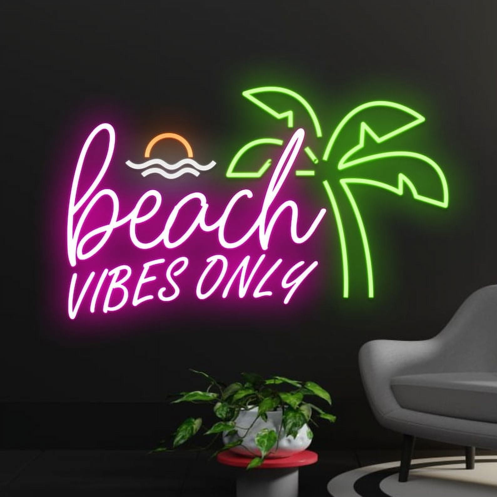 Handmadetneonsign Beach Vibes Only Neon Sign, Summer Party Neon Light ...