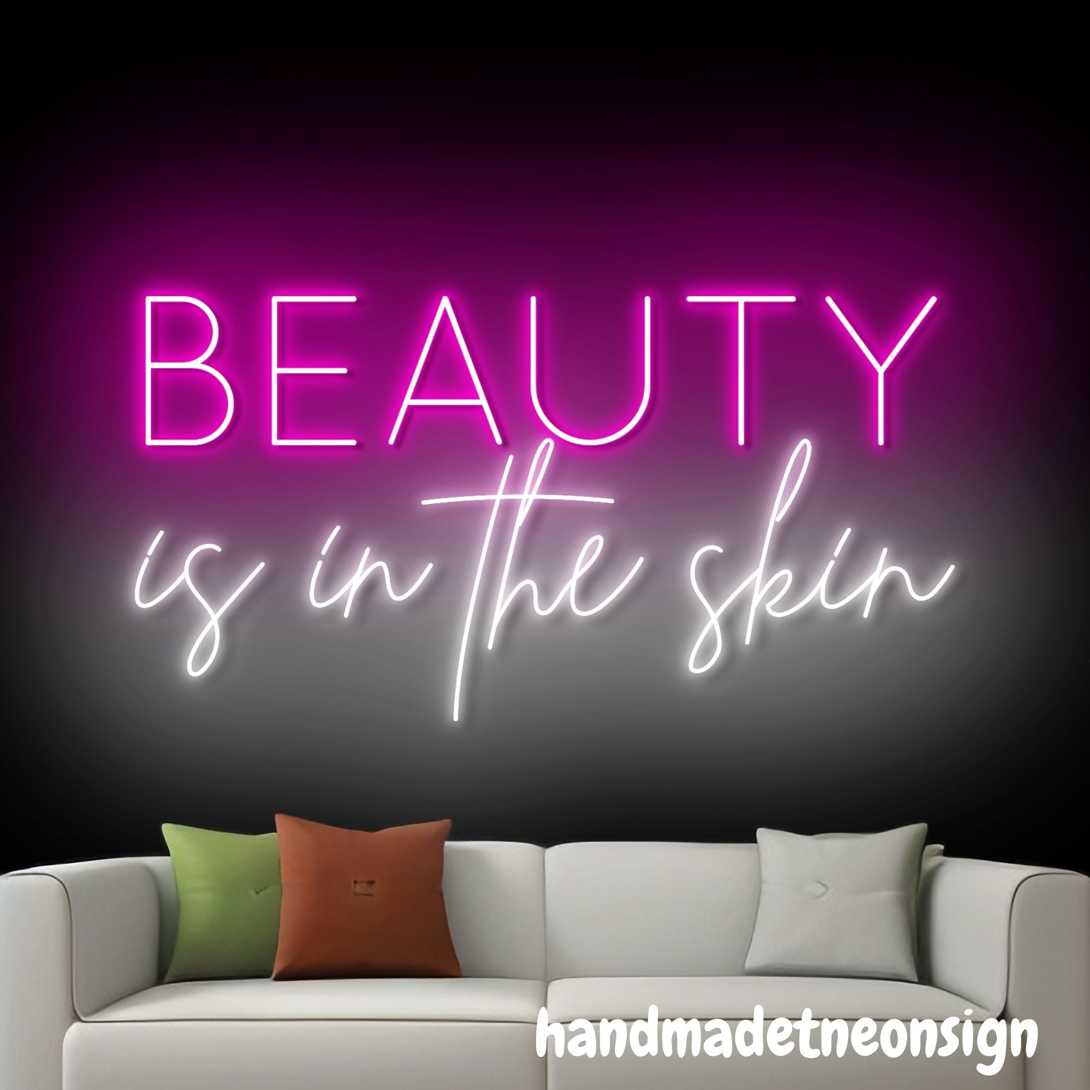 Handmadetneonsign Beauty Is In The Skin Neon Sign, Beauty Salon Skin ...