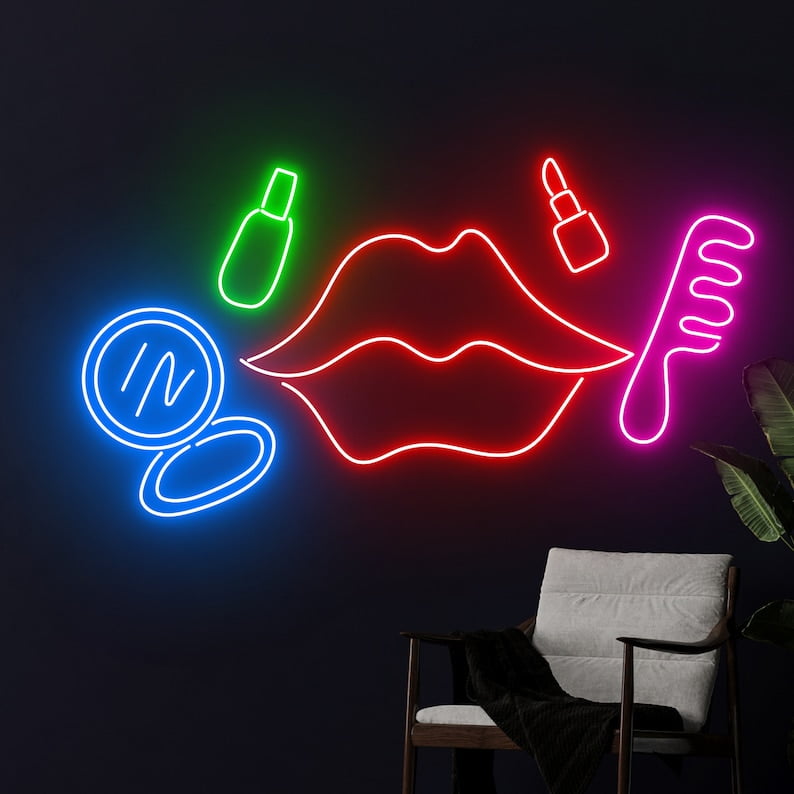 Handmadetneonsign Beauty Make Up Artist Neon Sign, Cosmetics Neon Light ...