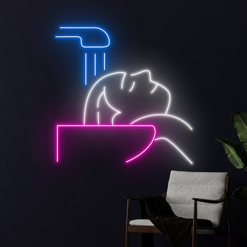 Handmadetneonsign Beauty Salon Neon Sign, Head Washing Salon LED Light ...