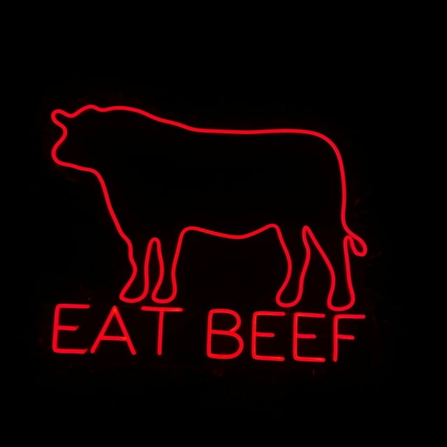 Handmadetneonsign Beef Neon Sign, Beef Steak Wall Art Decor, Beef Steak ...