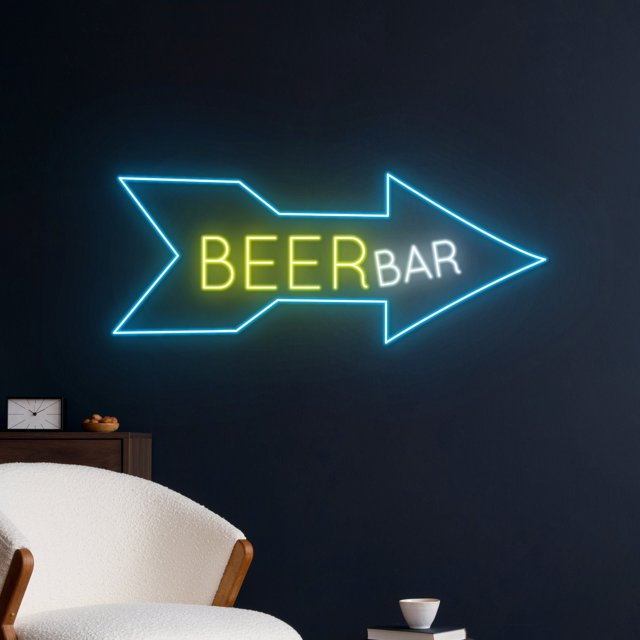 Handmadetneonsign Beer Bar Direction Arrow Right Neon Sign, Open Arrow ...