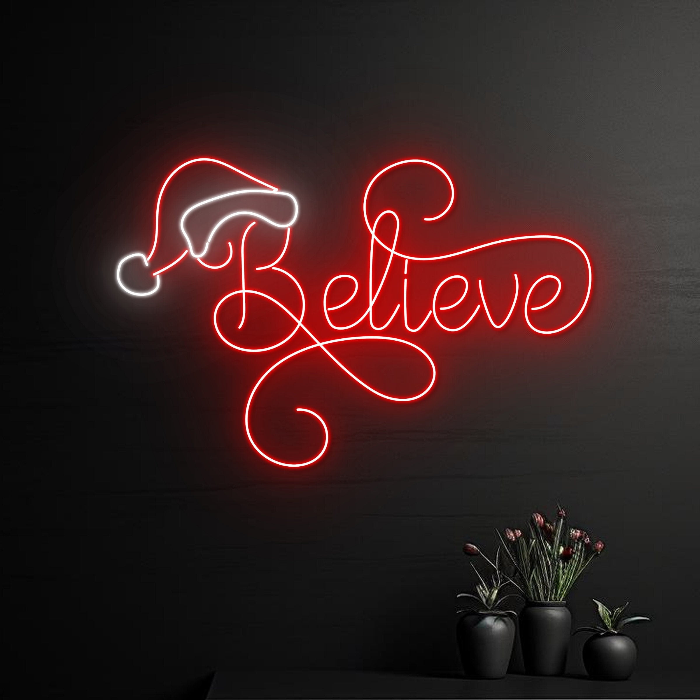 Handmadetneonsign Believe Neon Sign, Custom Merry Christmas Led Sign ...